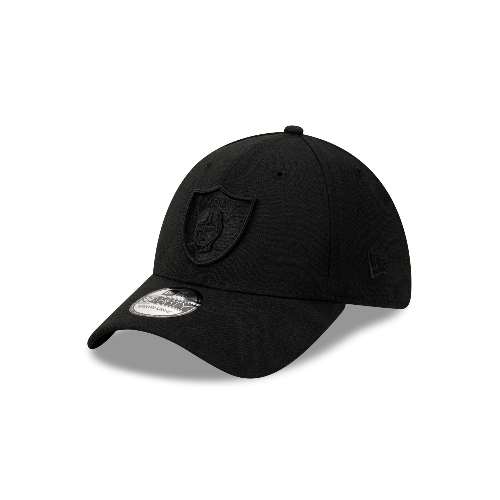 Las Vegas Raiders NFL Essentials Black on Black 39THIRTY Stretch Fit ...