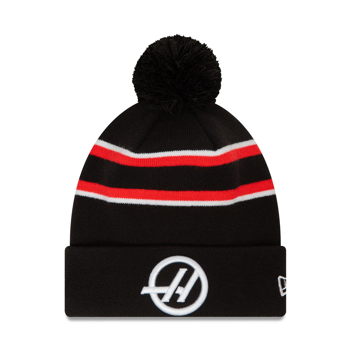 Haas F1 Team Stripe Black Beanie with Pom Hat – New Era Cap Australia
