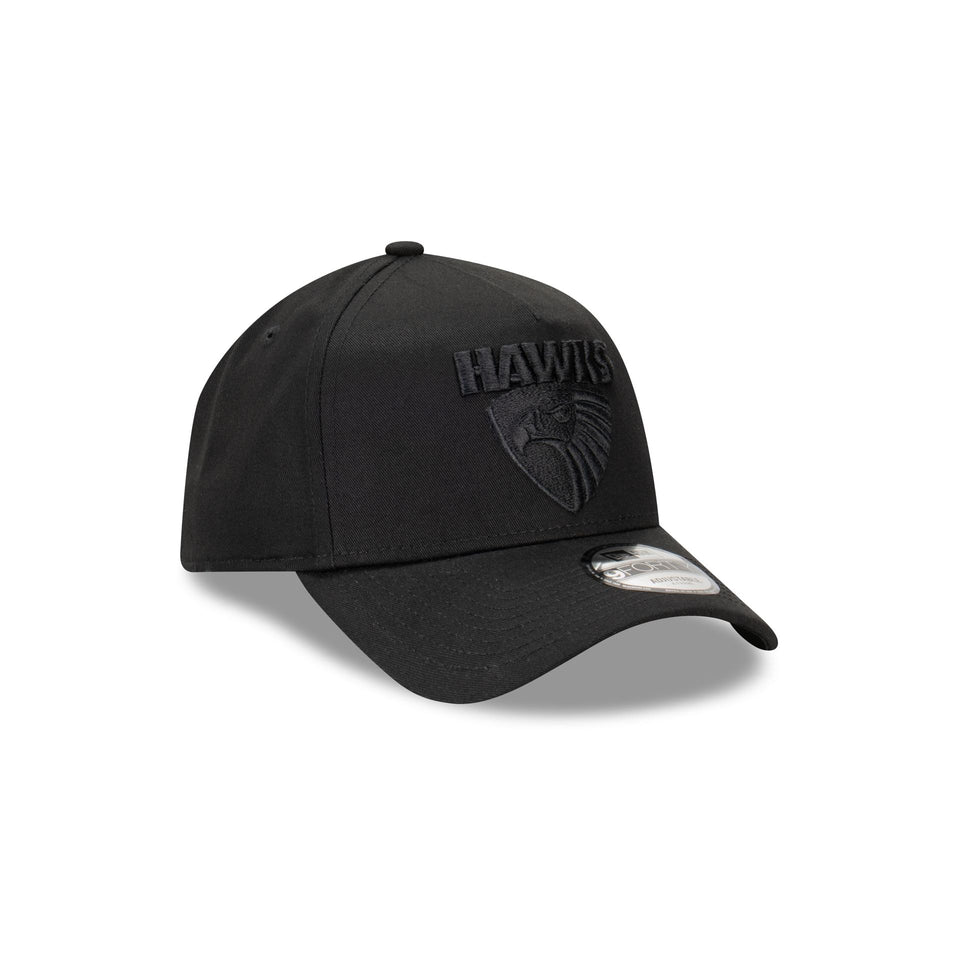 Hawthorn Hawks Black on Black 9FORTY A-Frame® Snapback – New Era Cap ...