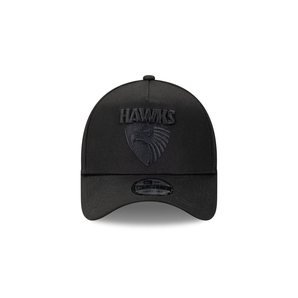 Hawthorn Hawks Black on Black 9FORTY A-Frame® Snapback – New Era Cap ...