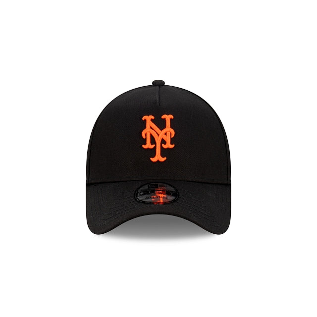 New York Mets Black With Official Team Colours Logo 9FORTY A-frame ...