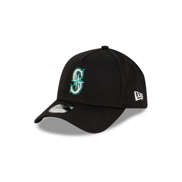 Seattle Mariners Black With Official Team Colours Logo 9FORTY A-frame ...