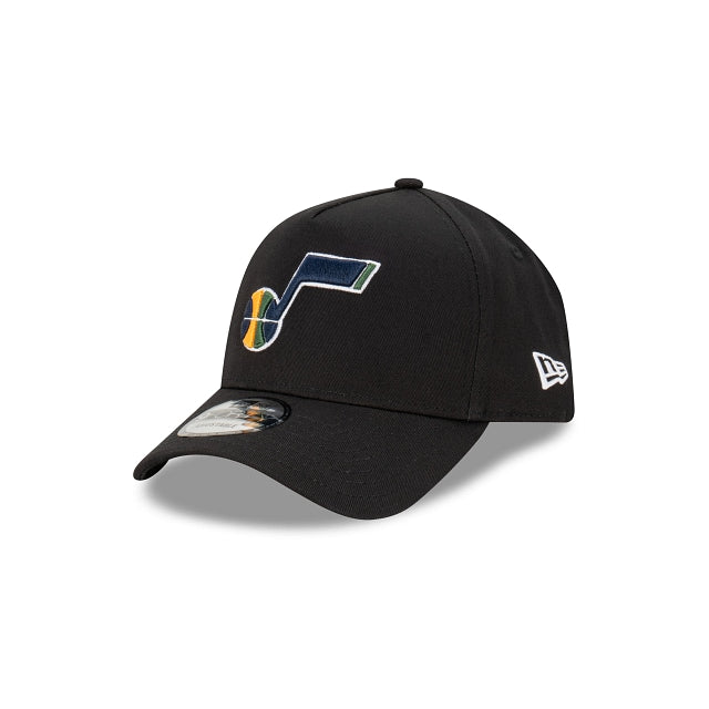 Utah Jazz Black With Official Team Colours Logo 9FORTY A-frame Snapback ...